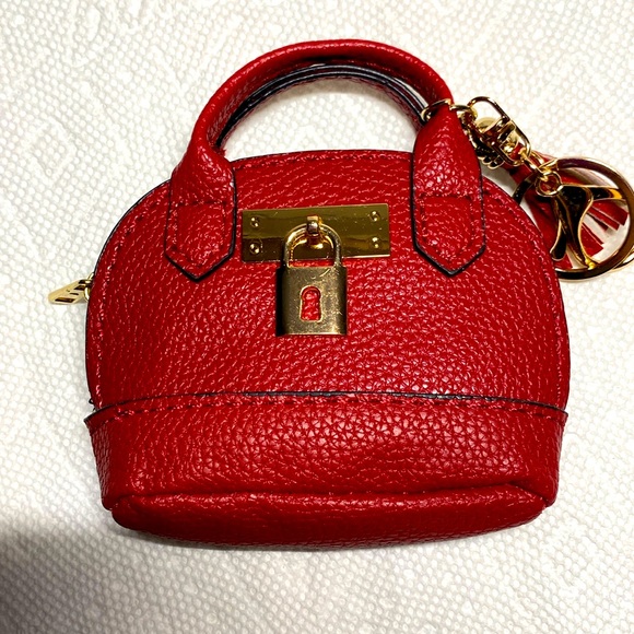 Source Unknown | Bags | Mini Red Lock Bag Charm Stylish Keychain And ...